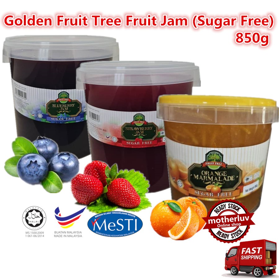 Golden Fruit Tree Fruit Jam (Sugar Free) 850g Jem Tanpa Gula (Sesuai ...