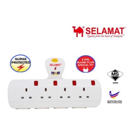 Selamat 8 Way T-Type Multi Adaptor with Surge Protection | Shopee Malaysia
