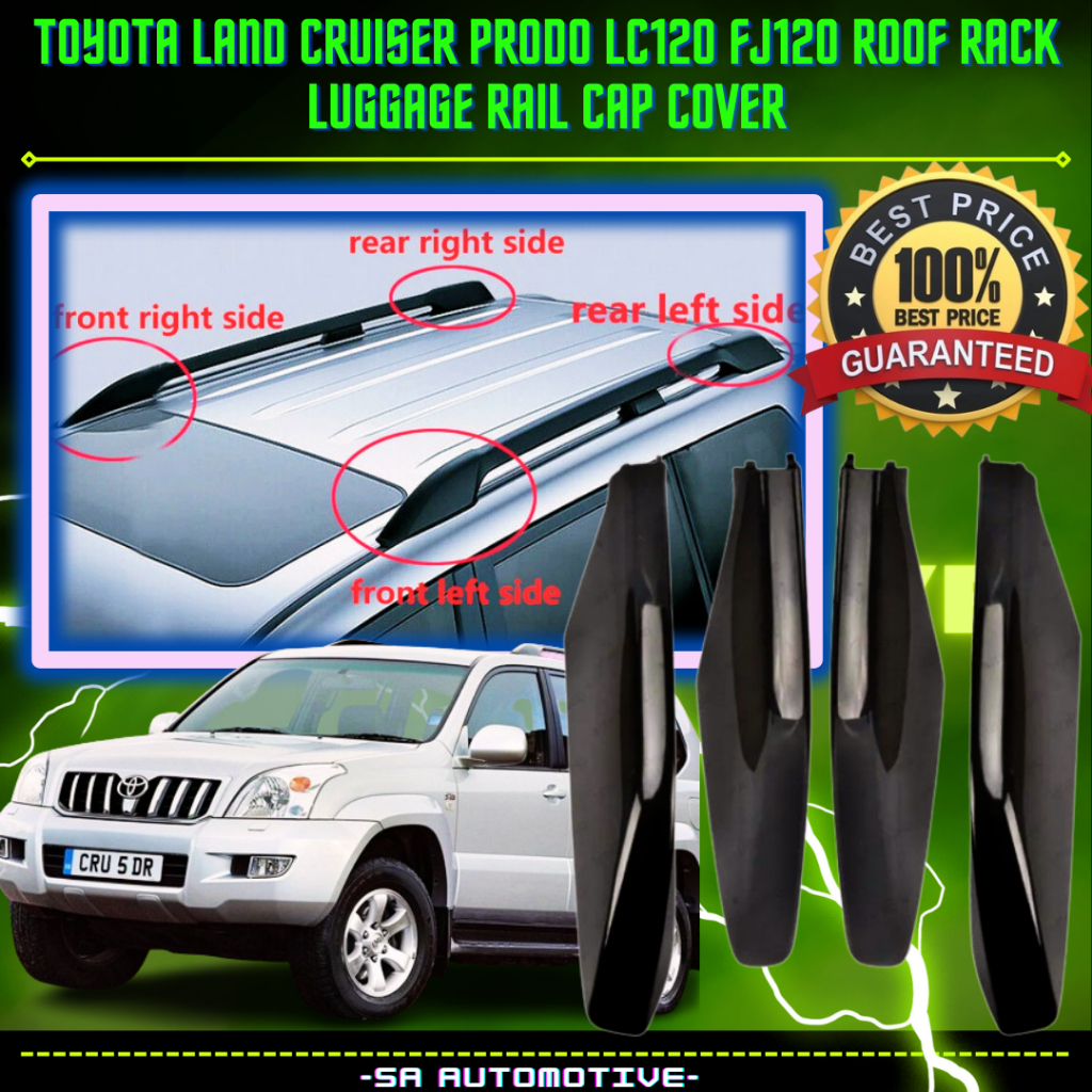 TOYOTA LAND CRUISER PRODO LC120 FJ120 ROOF RACK LUGGAGE RAIL CAP COVER ...