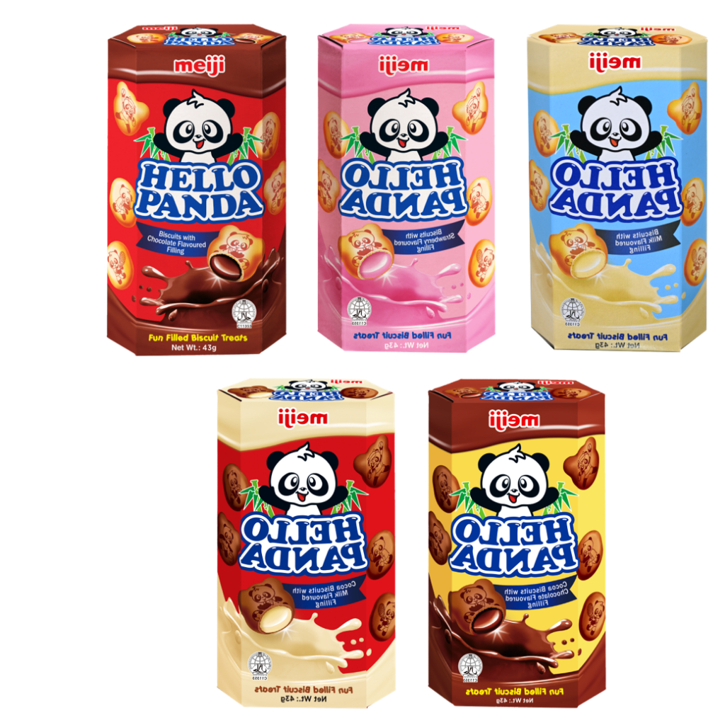 MEIJI HELLO PANDA SNACKS BISCUITS CHOCOLATE/ MILK/ STRAWBERRY/ DOUBLE ...