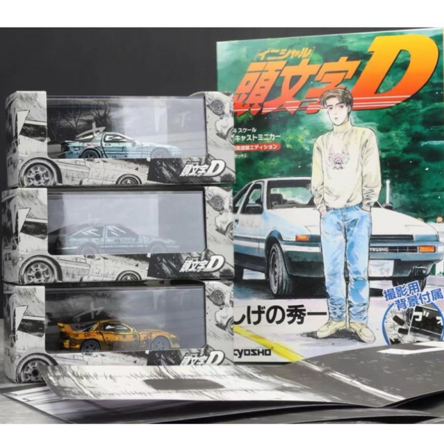 Kyosho Original 1/64 Scale Initial D Cartoon Version Diecast Set Trueno ...