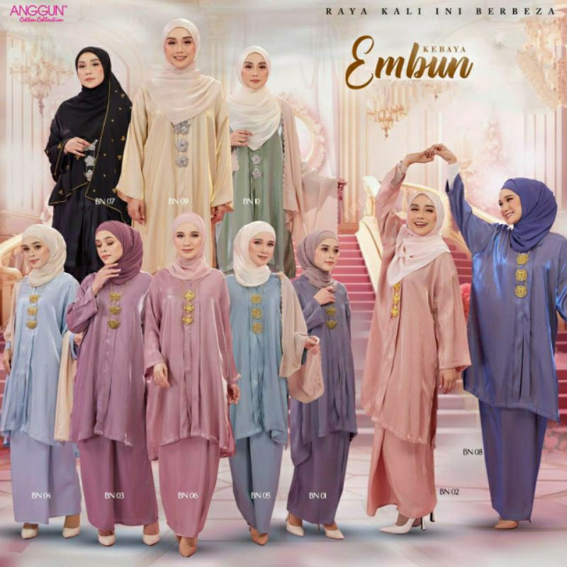 KEBAYA EMBUN SHIMMER SILK PREMIUM LESS IRON | Shopee Malaysia