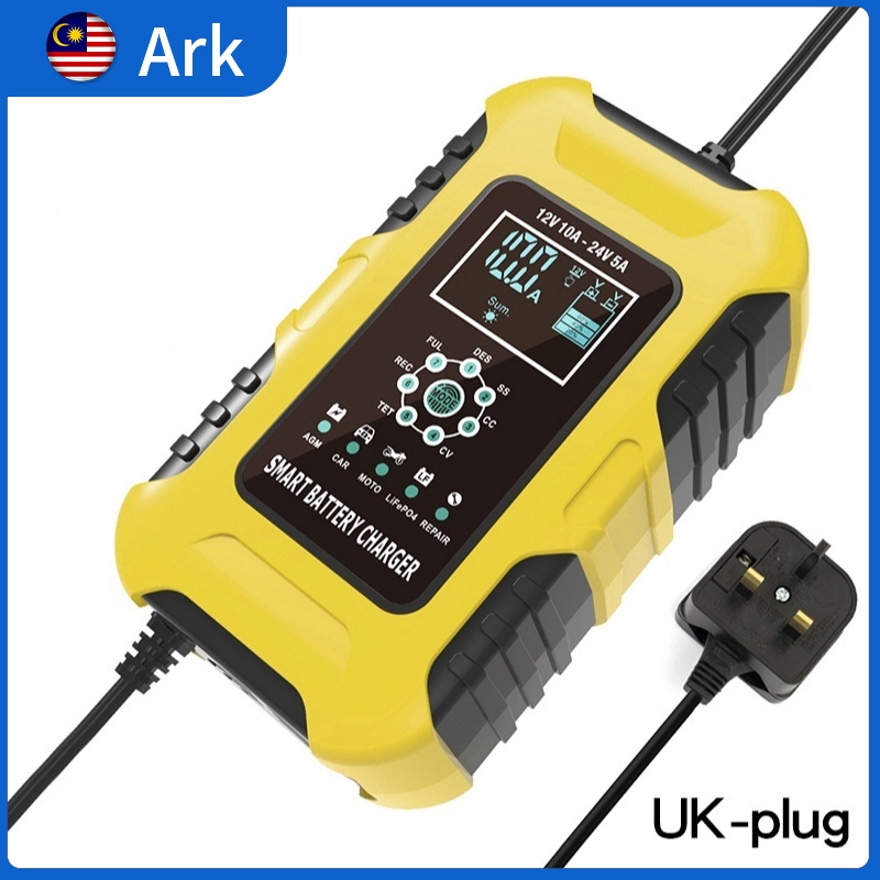 ARK 🇲🇾 Foxsur Charger 7-Segment Sealed Lead Acid Battery Charger Car ...