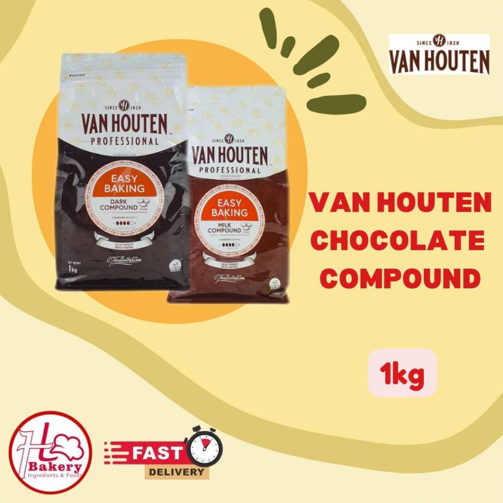 VAN HOUTEN PROFESSIONAL EASY BAKING DARK / MILK COMPOUND / WHITE COMPOUND COIN 1KG | Shopee Malaysia