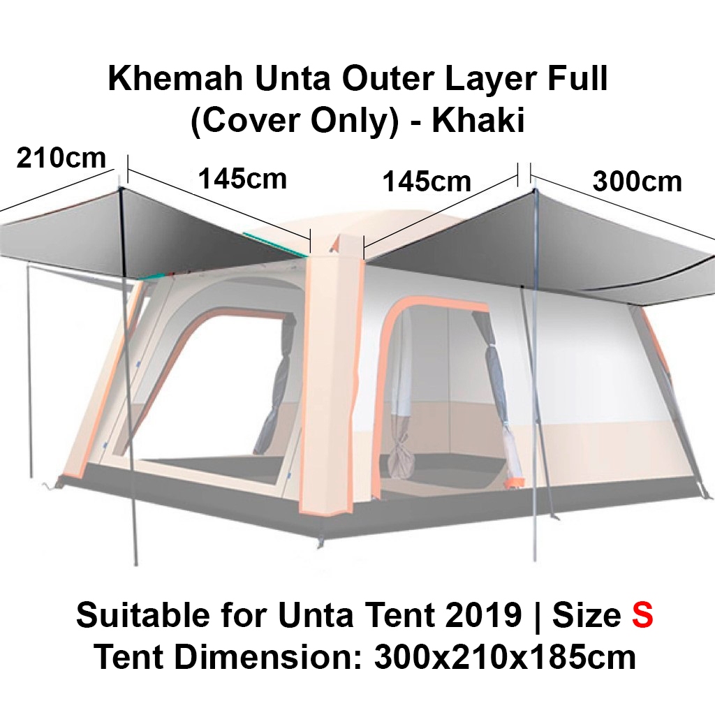 JDEX Khemah Unta Fully Cover Only FAMILY TENT 2021 OUTER LAYER SILVER ...