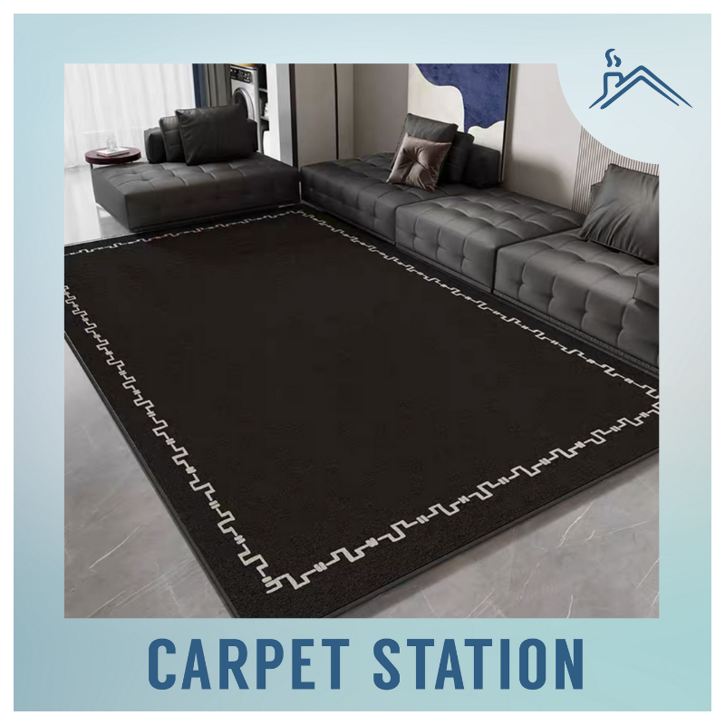 Plain Black Simple Modern Style Home Decoration Rugs Carpet Velvet ...