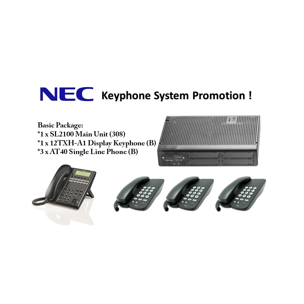 NEC SL2100 Keyphone System - 3 Trunks & 8 Extensions Basic Package ...