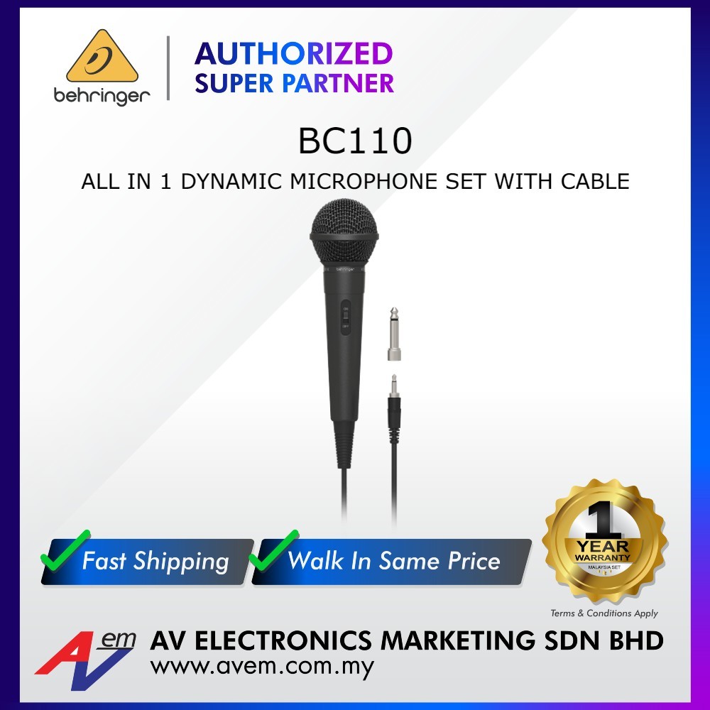 BEHRINGER BC110 All-In-One Dynamic Vocal Microphone Set | Shopee Malaysia