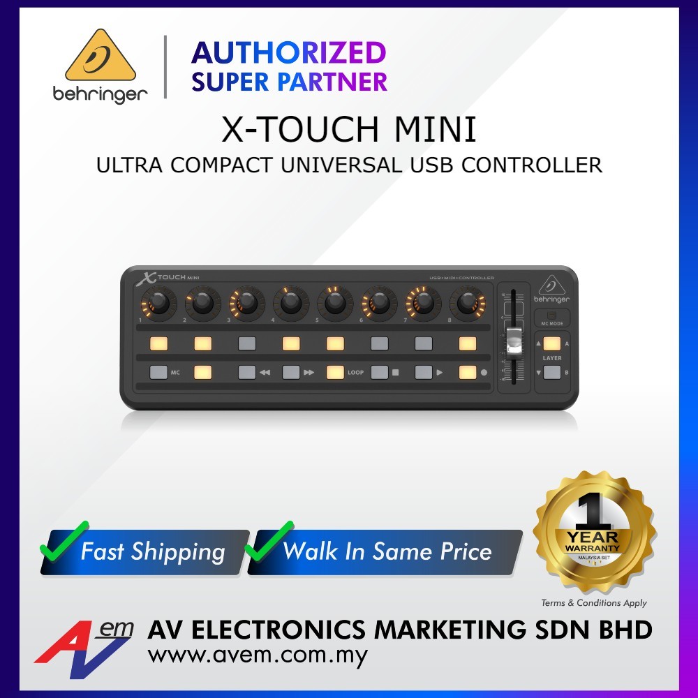 BEHRINGER X-TOUCH MINI Ultra-Compact Universal USB Controller | Shopee Malaysia