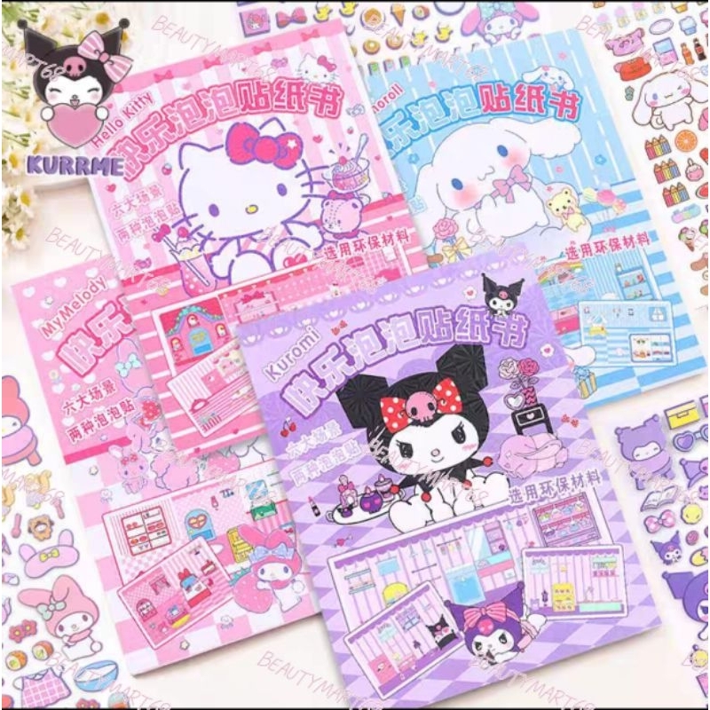 6 scenarios Hello Kitty Kulomi Stickers Cute Sanrio Students Happy ...