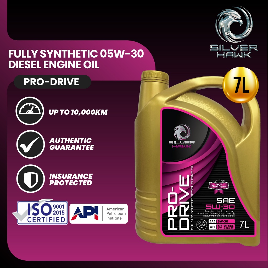 Silver Hawk Fully Synthetic 05W-30 Diesel Engine Oil (7L) Met API CI-4 ...