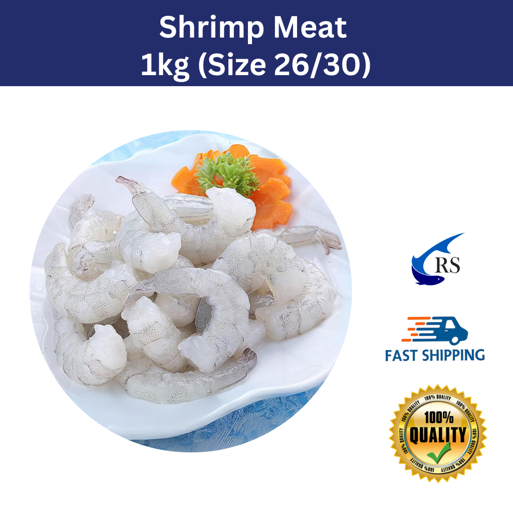 Premium Quality IQF Vannamei Prawn Meat (Size 26/30, 1kg) Shrimp Meat Daging Udang 虾肉 | Shopee ...