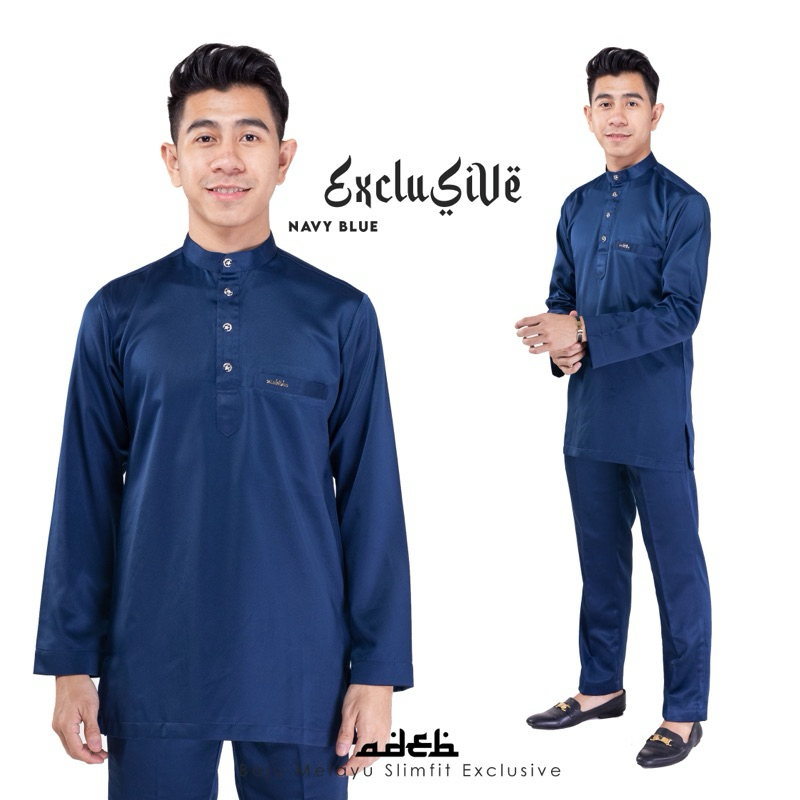 BAJU MELAYU XCLUSIVE EDISI BIRU (FREE BUTANG) | Shopee Malaysia