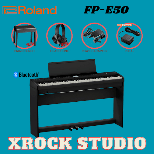 Roland FP-E50 88-key Digital Piano with Headphone and Piano Bench - Black ( FPE50 / FP E50 ...