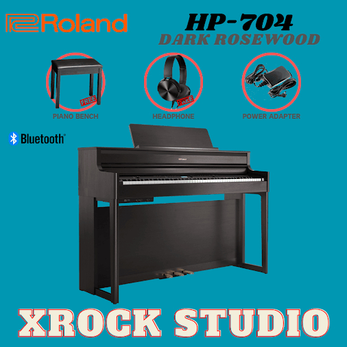 Roland HP704 88-keys Digital Piano with Bench, Headphones, 3 Pedal,Note Stand and Adapter ( HP ...