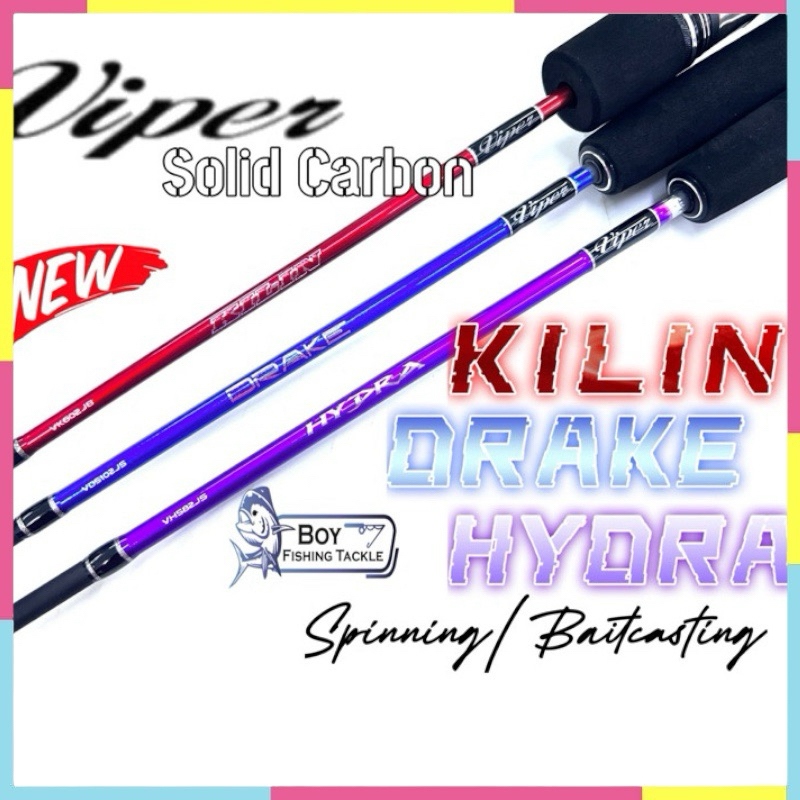 2023 NEW Viper Hydra Drake Kilin Solid Carbon Light Jigging Rod Fishing ...