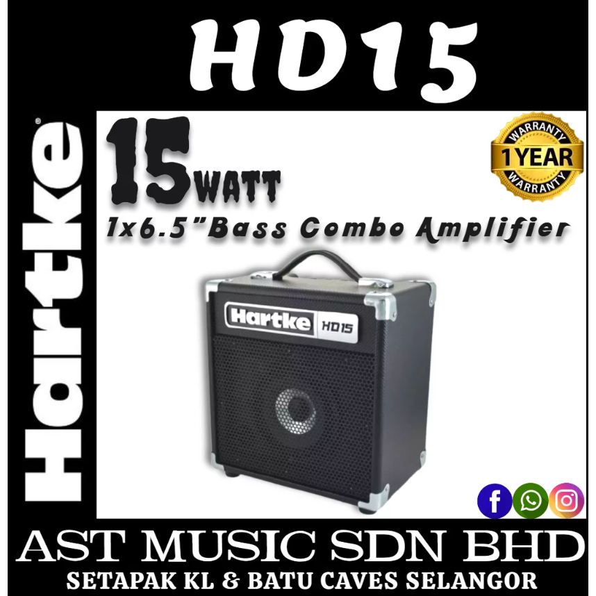 Hartke HD15 15 Watt Bass Combo Amplifier ( HD 15 / HD-15 ) | Shopee ...