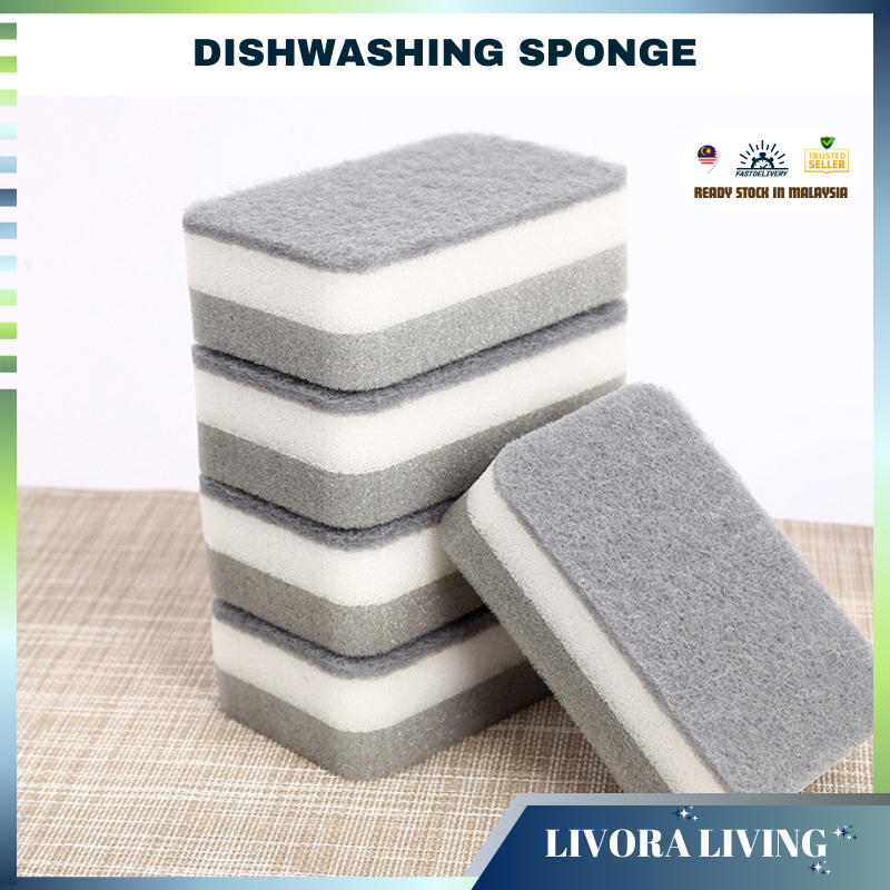 Dishwashing Double-Sided Sponge Multipurpose Super Effective Cleaner ...