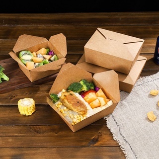 RORA - (10 Pcs) Paper Lunch Box / Disposable Paper Lunch Box / Oil ...