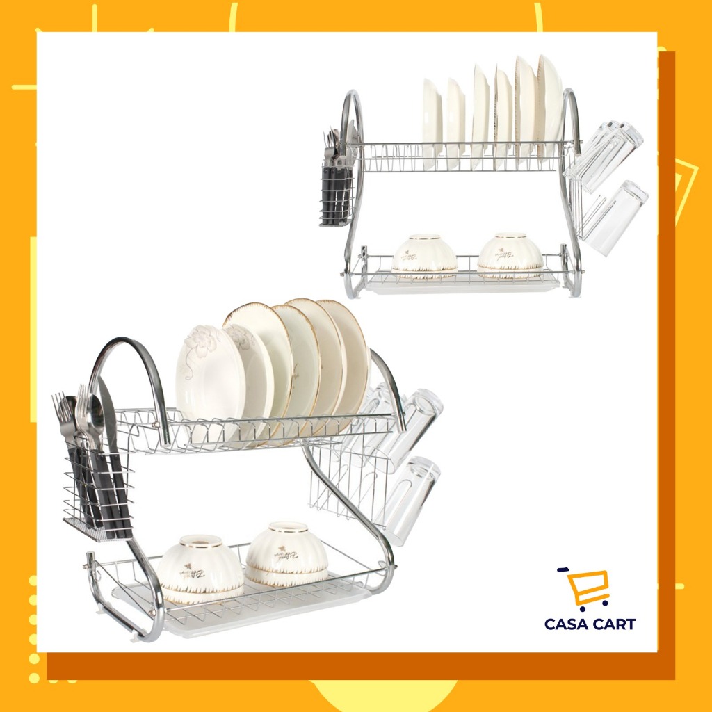 CASA CART Perkakas Cawan Pinggan Dapur Keluli Tahan Karat Berbentuk S ...