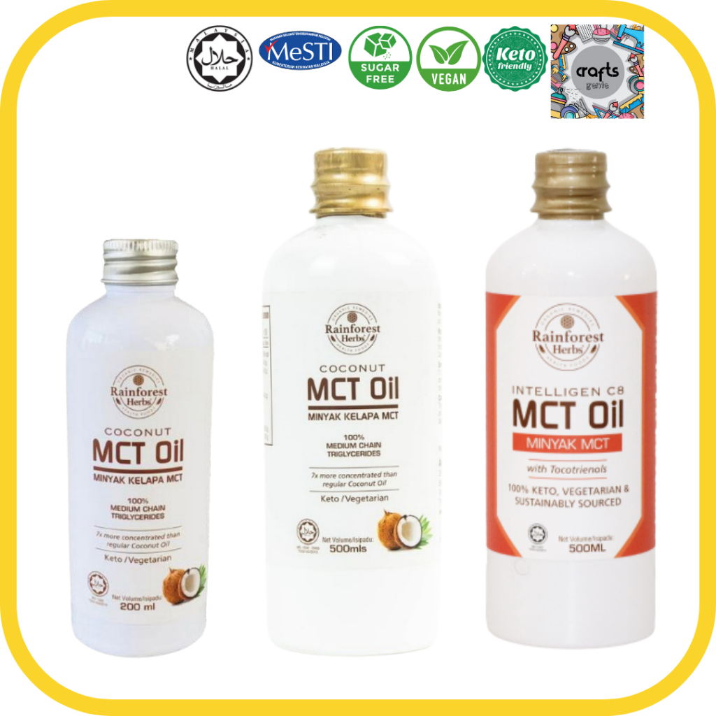 Rainforest Herbs Pure C8 MCT Oil 500ml - Keto Friendly MCT for Weight Loss & Brain Energy ...