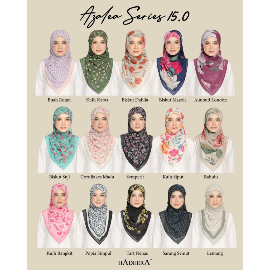 𝐇𝐀𝐃𝐄𝐄𝐑𝐀 TUDUNG BAWAL AZALEA 15.0 | Shopee Malaysia