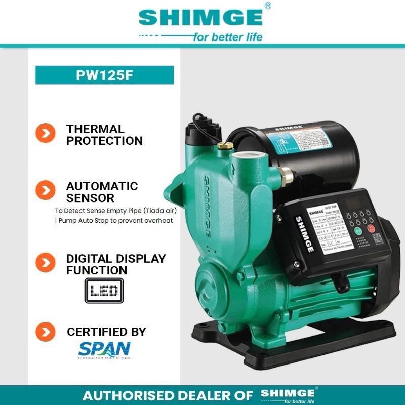 【100%ORIGINAL】SHIMGE Surface Booster Pumps PW125F /PW370F/ & | Auto Self Priming Pam | Shopee ...