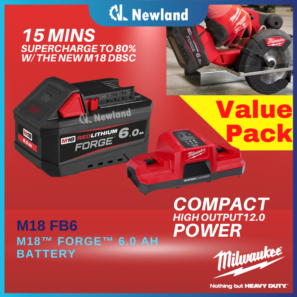 Milwaukee M18 Battery / Milwaukee M18 Forge 6.0Ah Battery (2 Year ...