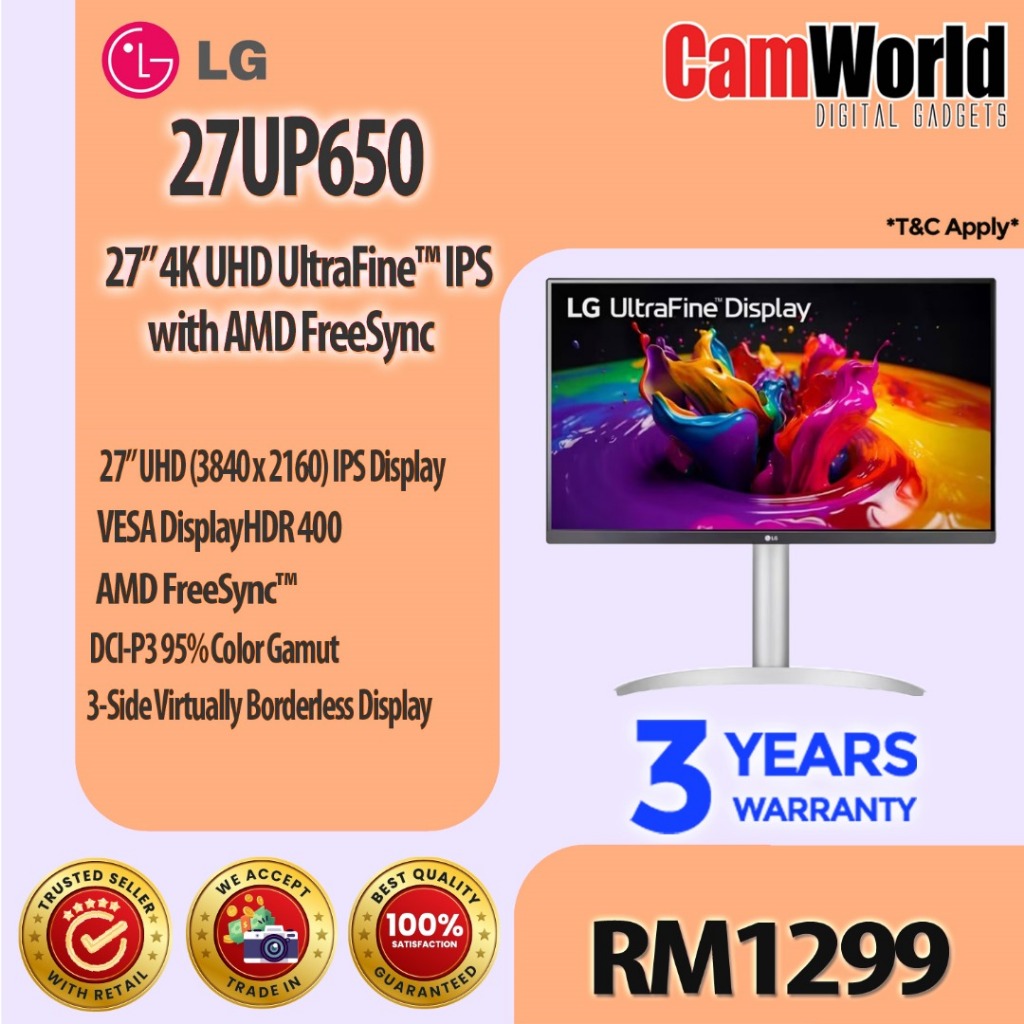 LG (27UP650-W) 4K FreeSync IPS Monitor | Shopee Malaysia