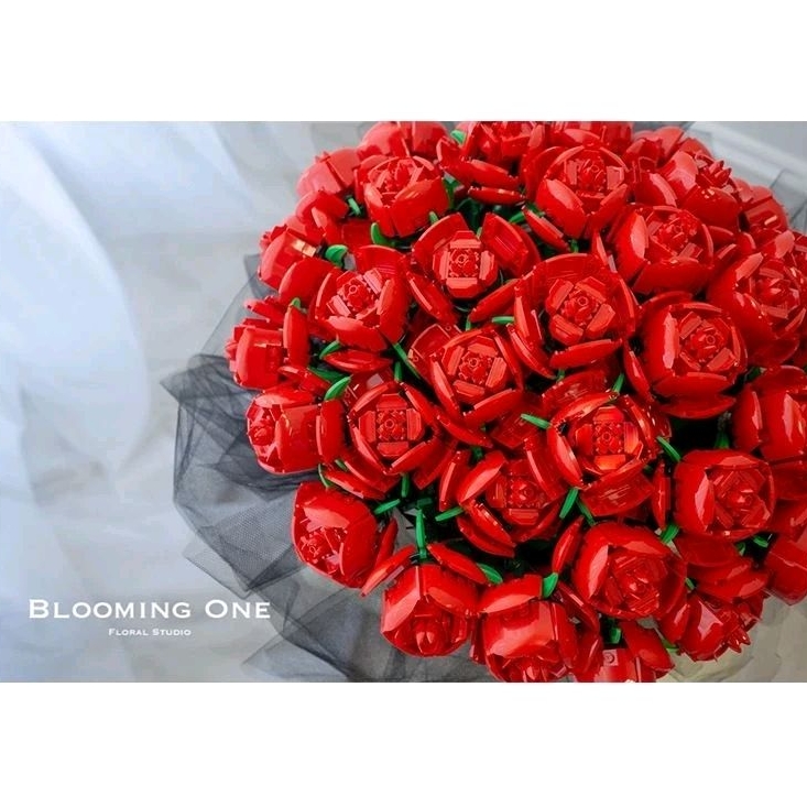 Rose Block Bouquet Building Blocks Romantic Rose RedModel Brick Toys ...