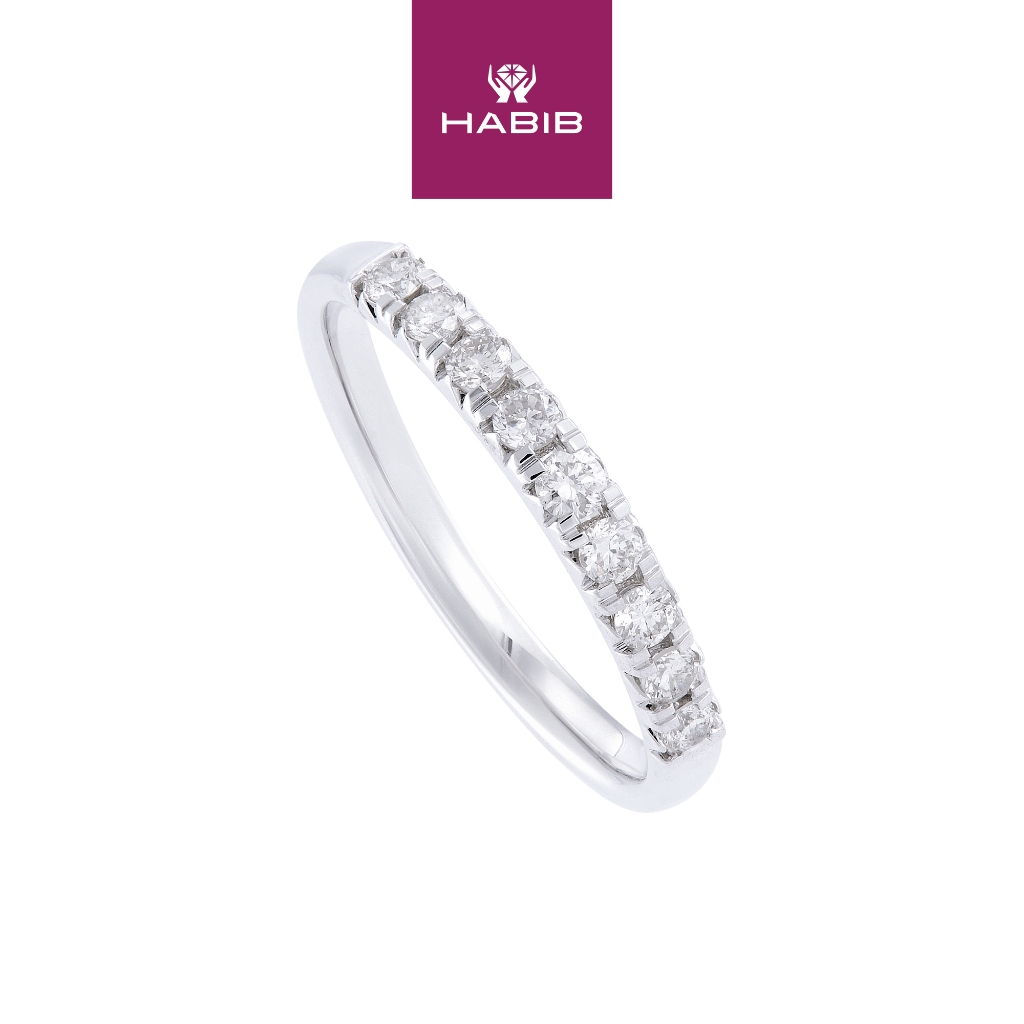 HABIB Diamond Ring in 750/18K White Gold 265361222 | Shopee Malaysia