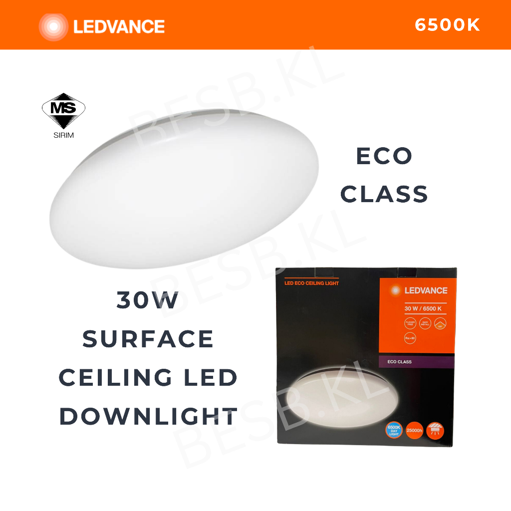 LEDVANCE 30W Eco Class LED Eco Ceiling Light 6500K 25000hrs Easy Install Home Lighting | Shopee ...