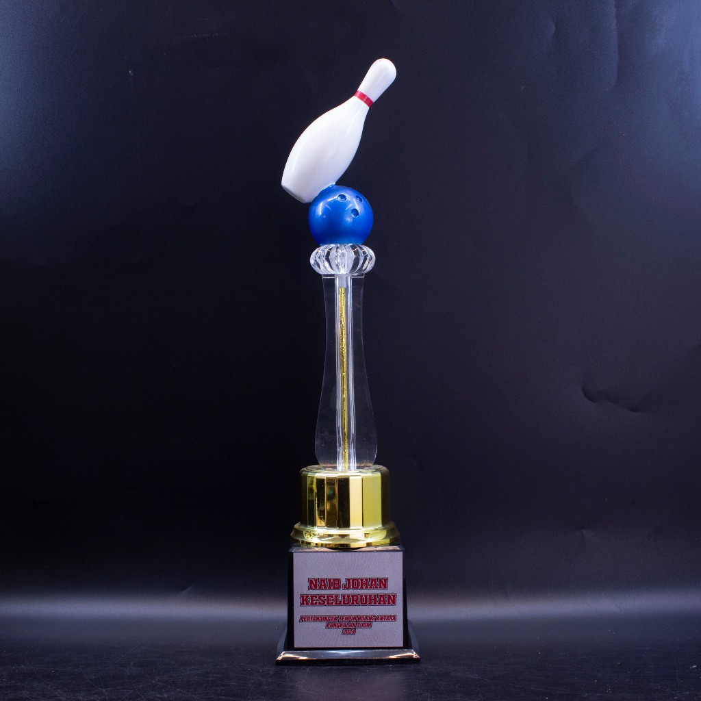 BOWLING TROPHY/ PIALA SUKAN BOLING ACRYLIC BODY ( TAPAK BERAT & PRINT ...