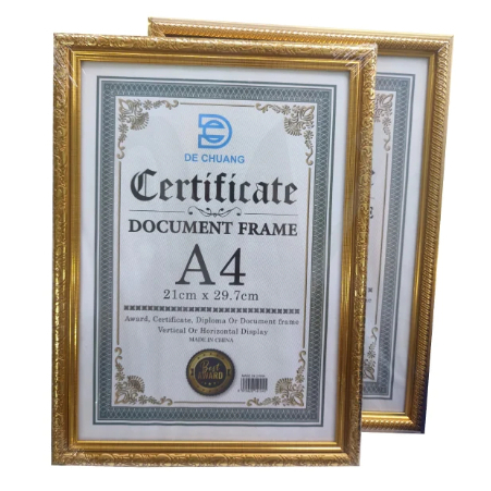 De Chuang Document Frame A4/Certificate Frame/Picture Frame/ Gold ...