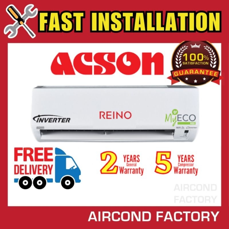 ACSON R32 Reino Inverter 1.0HP 1.5HP 2.0HP 2.5HP Air Conditioner | Shopee Malaysia