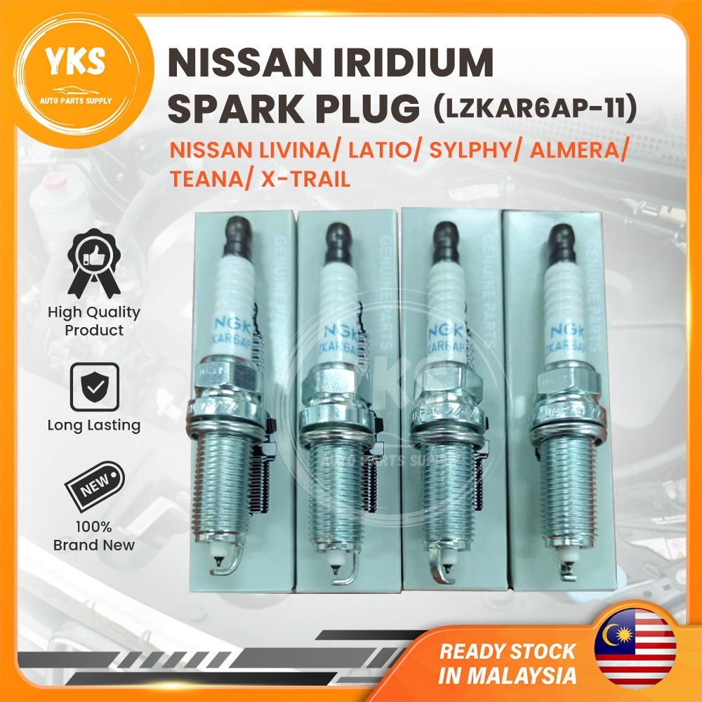 🔥NISSAN NEW🔥(22401-ED815)(LZKAR6AP-11) ORIGINAL SPARK PLUG NGK IRIDIUM ...