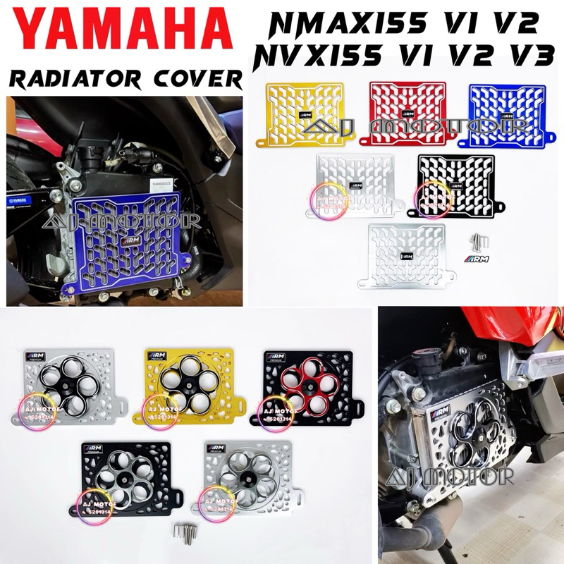 [ RADIATOR COVER CNC WITH FAN ] YAMAHA NVX155 NMAX155 V1 V2 COOLANT ...