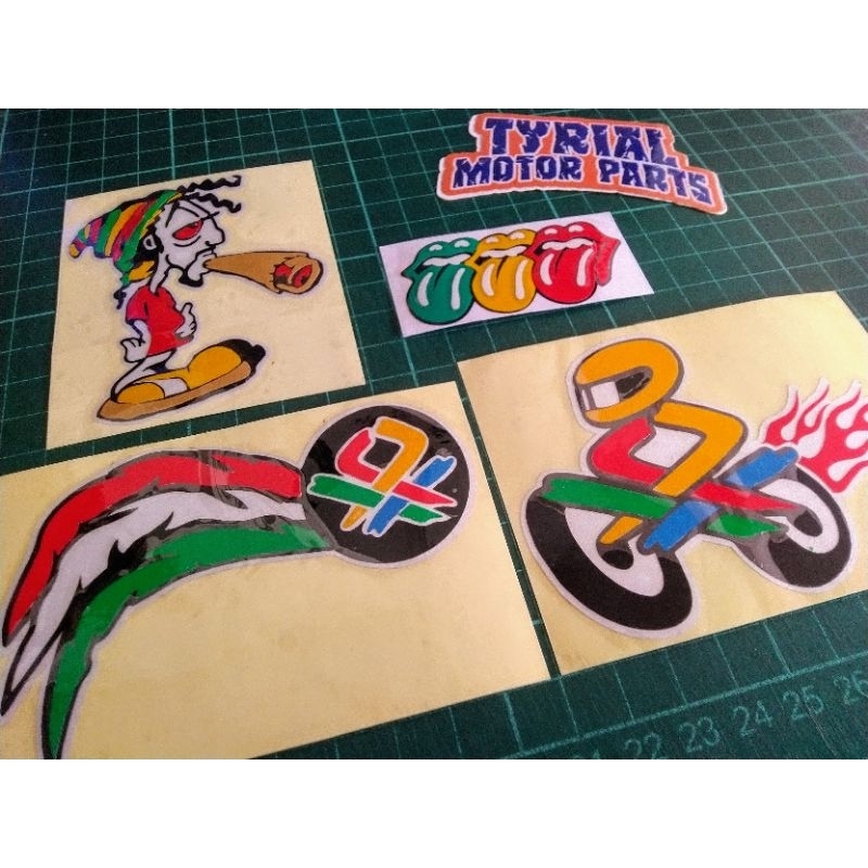 STICKERS PANGKAH MOTOR BUDAK RASTA STICKER CUTTING PANTUL CAHAYA ...