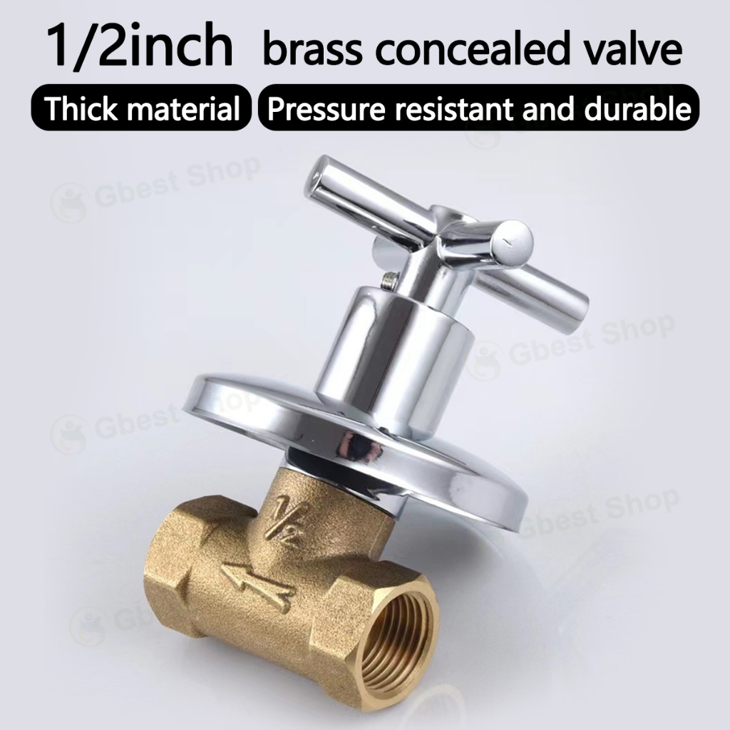 1/2" Brass Quarter Turned Shower Stop Valve Stop Cock Injap Berhenti ...