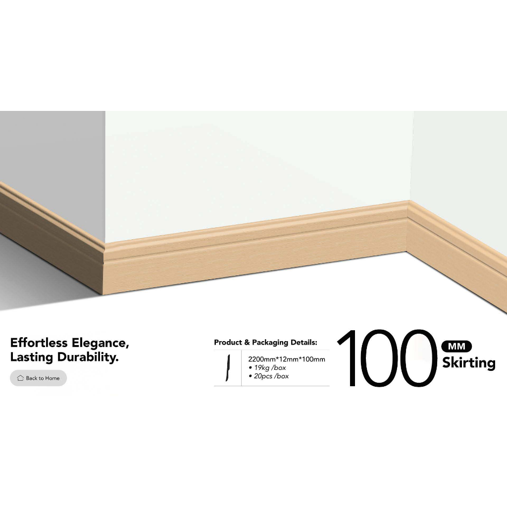 PVC Skirting 100mm for Laminate , SPC , Vinyl Flooring | Shopee Malaysia