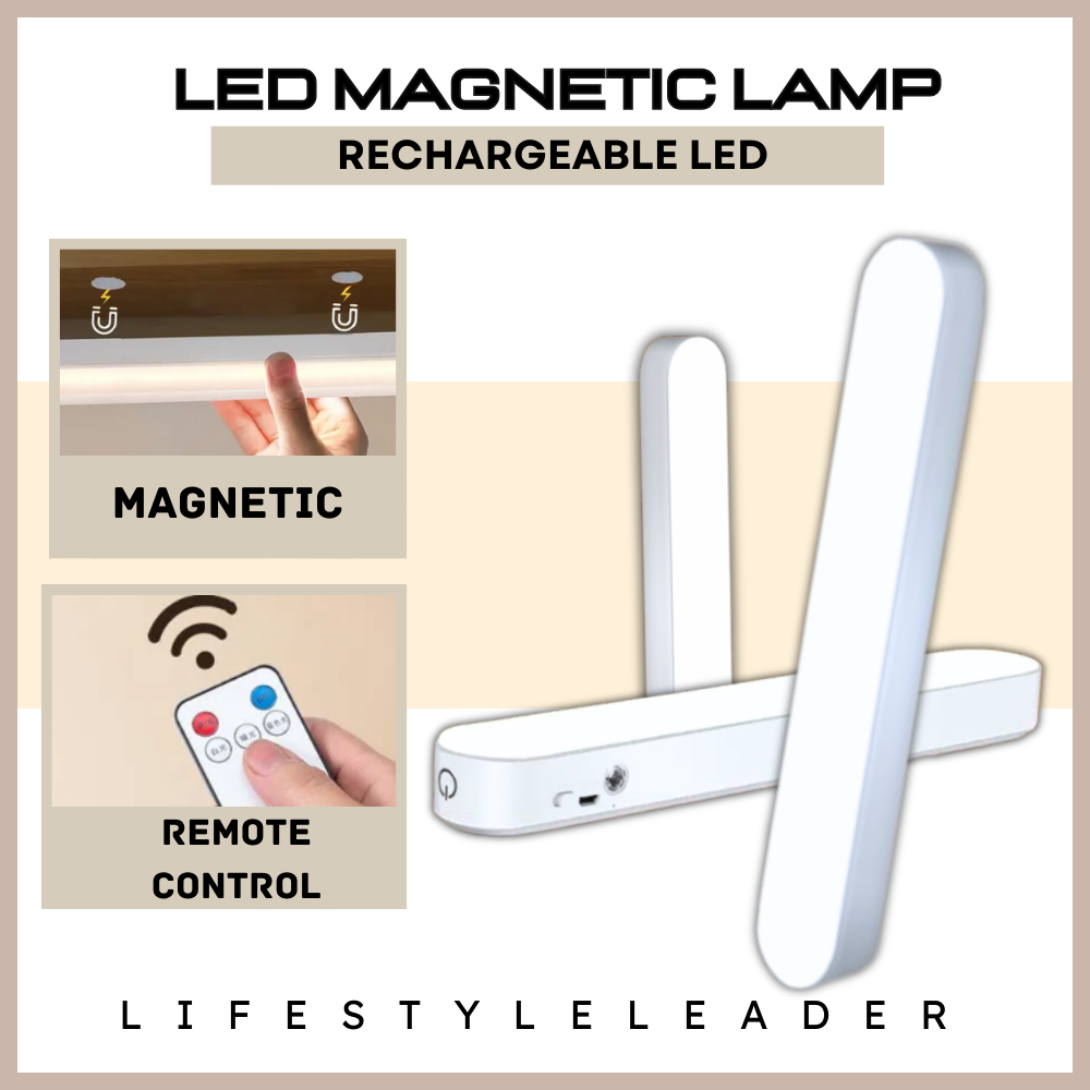 LED Magnetic Lamp 3 Color Light Portable Rechargeable LED Hanging Light ...