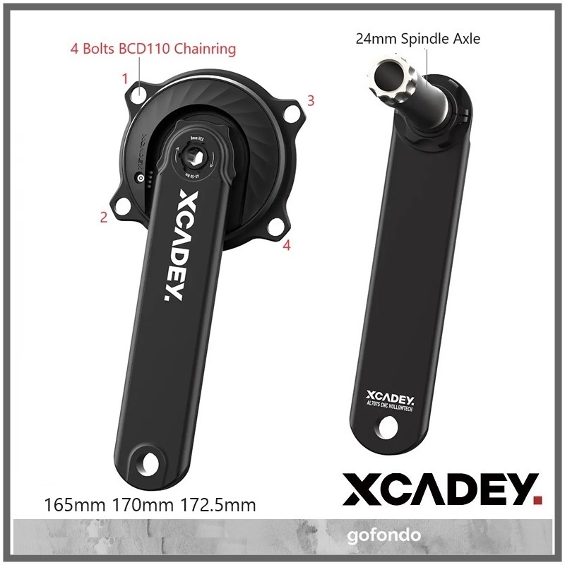 XCADEY XPOWER Spider Power Meter Bicycle Crankset 4 Bolts Road Bike ...