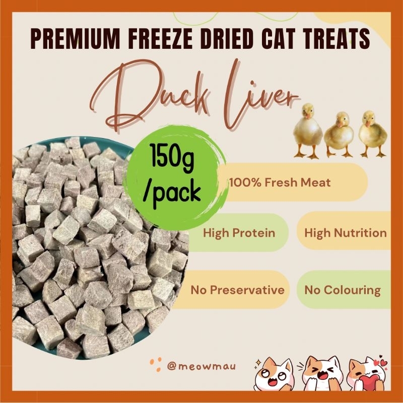 {150gram/pack} Premium Freeze Dried Cat Treats / Duck Liver Cat Snacks ...