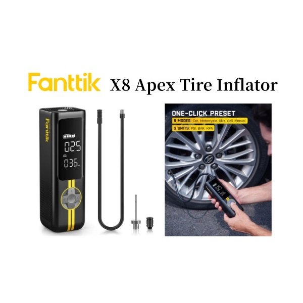 Fanttik X8 APEX Tire Inflator Electric Pump 150 PSI Tyre Inflator for ...