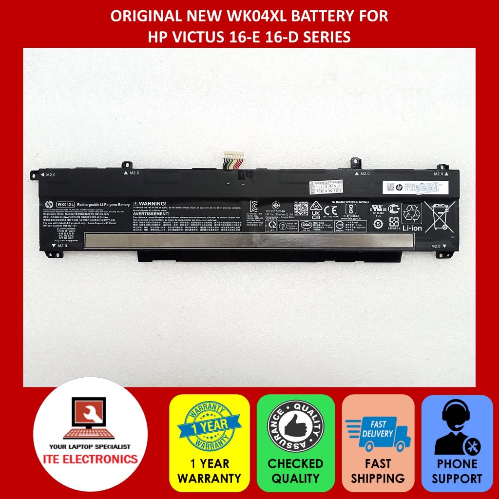 ORIGINAL NEW WK04XL HP VICTUS 16-E 16-D SERIES BATTERY | Shopee Malaysia