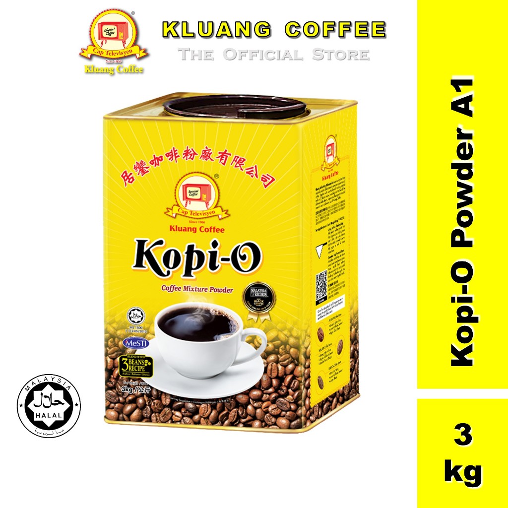 Kluang Coffee Cap Televisyen Kopitiam Kopi-O Powder Grade A1 (3kg x 1 ...