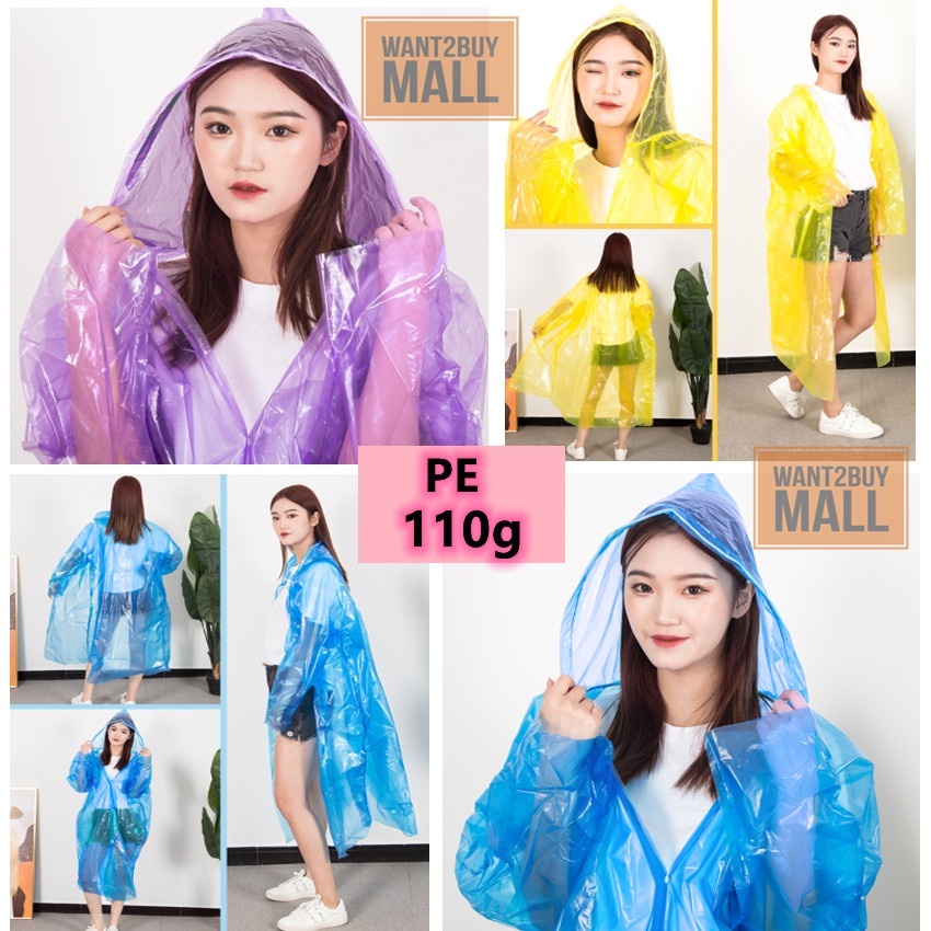 Disposable Raincoat Unisex Disposable Waterproof Raincoat Plastic ...