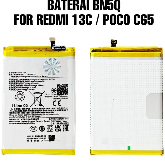 Redmi 13 13C 5G POCO M6 4G 2404APC5FG 23128PC33I C65 23100RN82L RN0DA 23108RN04Y BN5Q BN5T 5000 ...