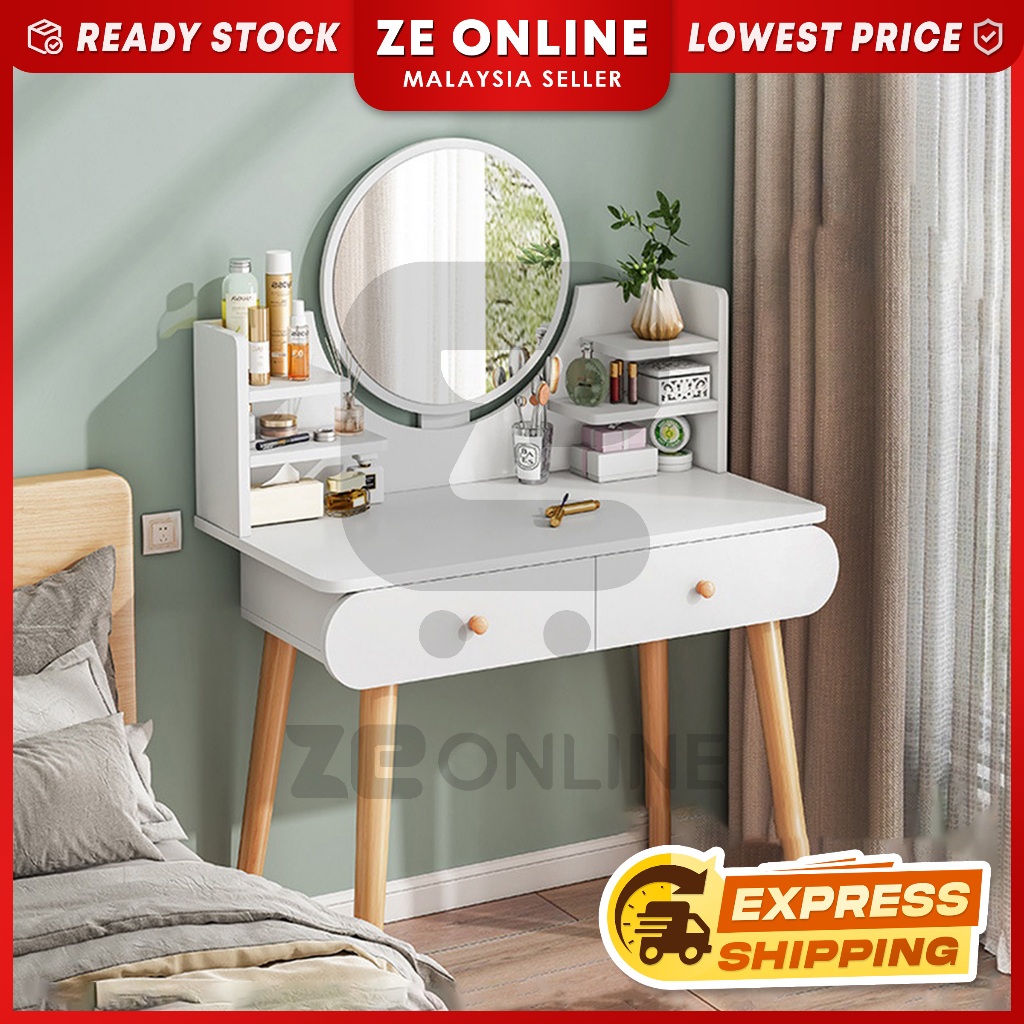 Wooden Premium Dressing Table/Makeup Nordic Table with Mirror Multi ...
