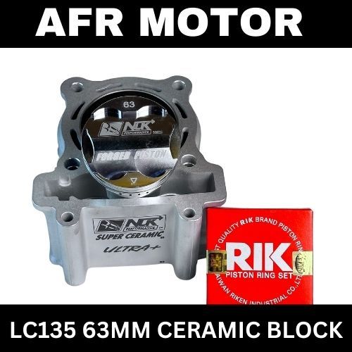 (63mm) Y15ZR LC135 NLK PERFORMANCE Ceramic Block Forged Piston Long Sleeve 62MM Piston Dome Semi ...